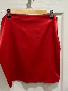 Fashion Nova | Skirts | Fashion Nova Red Satin Mini Skirt | Poshmark